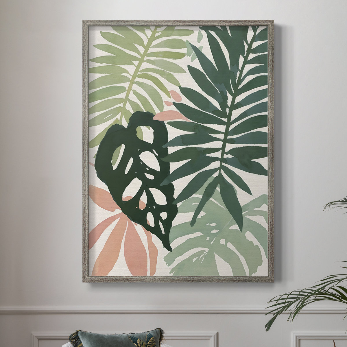 Bayou Breeze Tropical Puzzle I Framed Print - Solid Wood | Wayfair