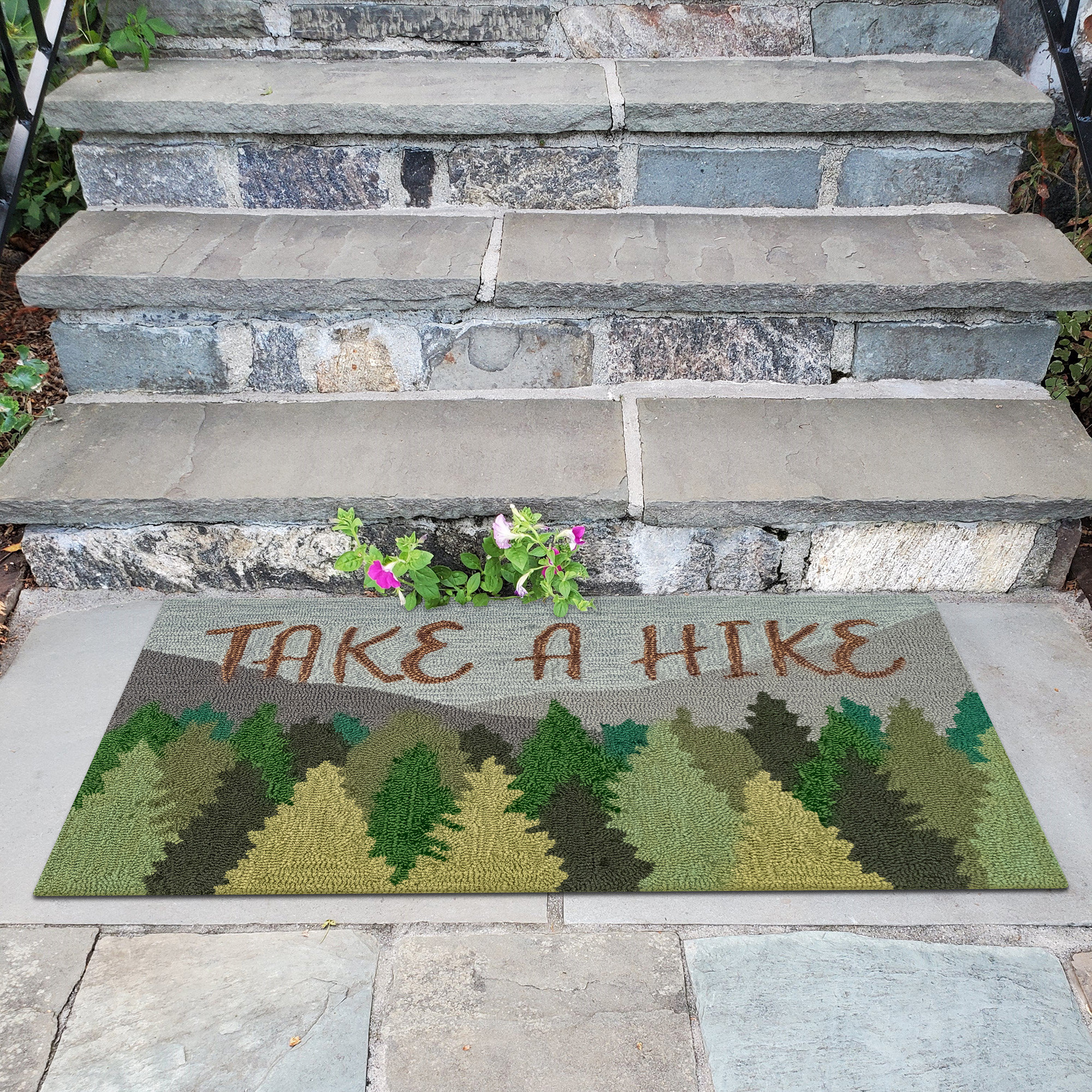Loon Peak® Transitional Rugs Frontporch Take A Hike Indoor/Outdoor Rug ...