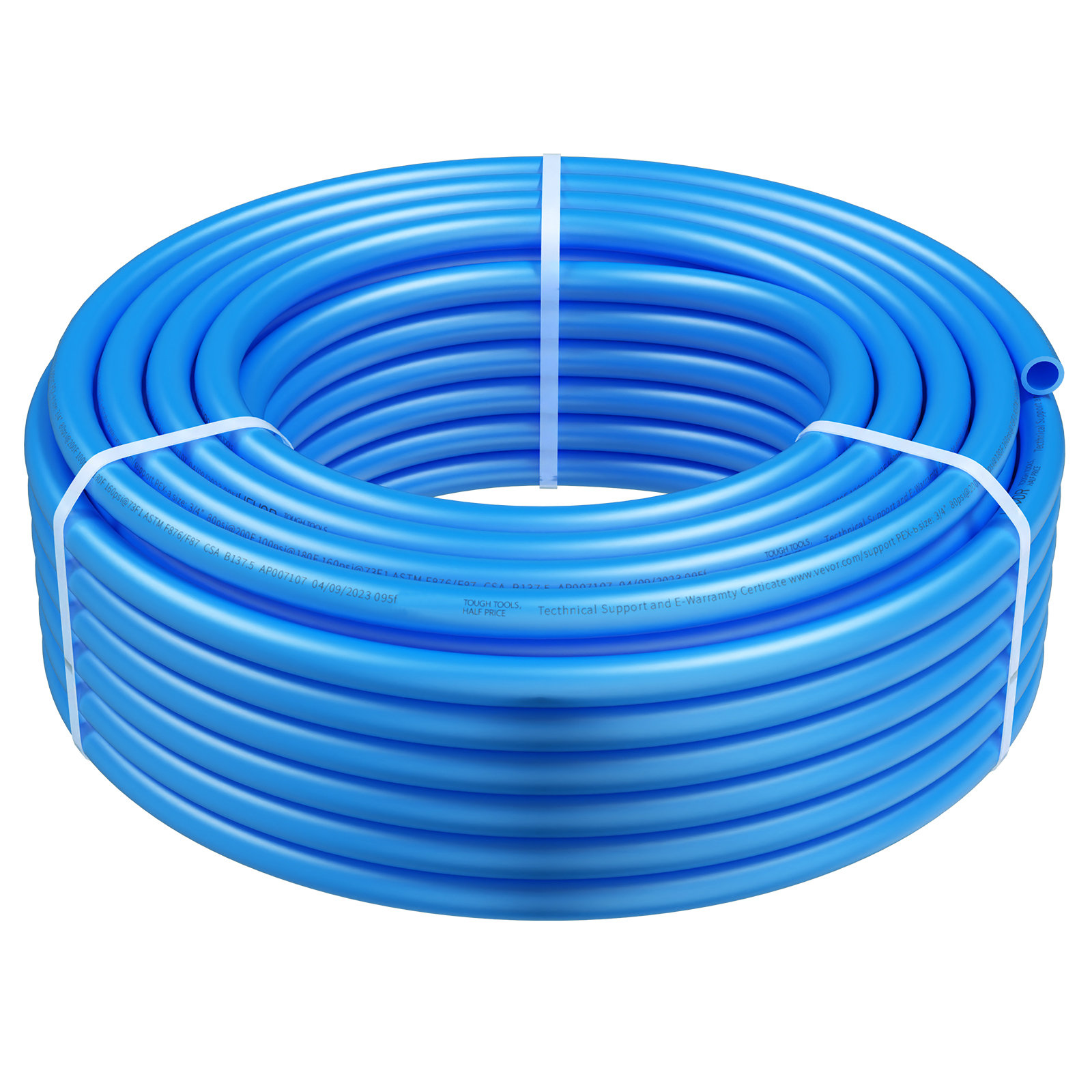 VEVOR 3/4” x 100ft Blue PEX-B Tubing/Pipe for Potable Water with Pipe ...