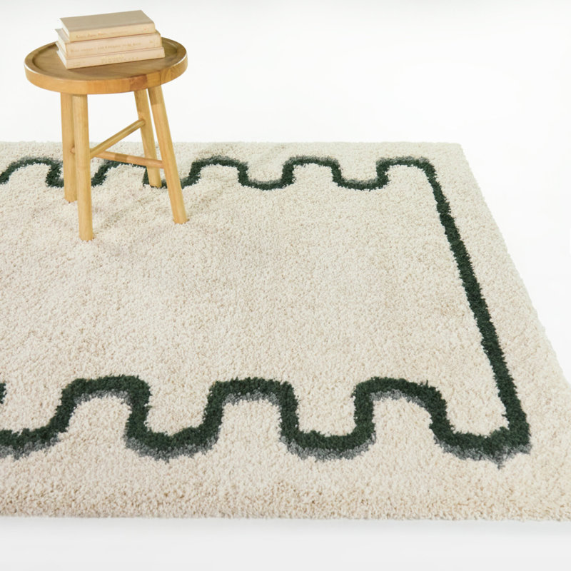 squiggle border rug