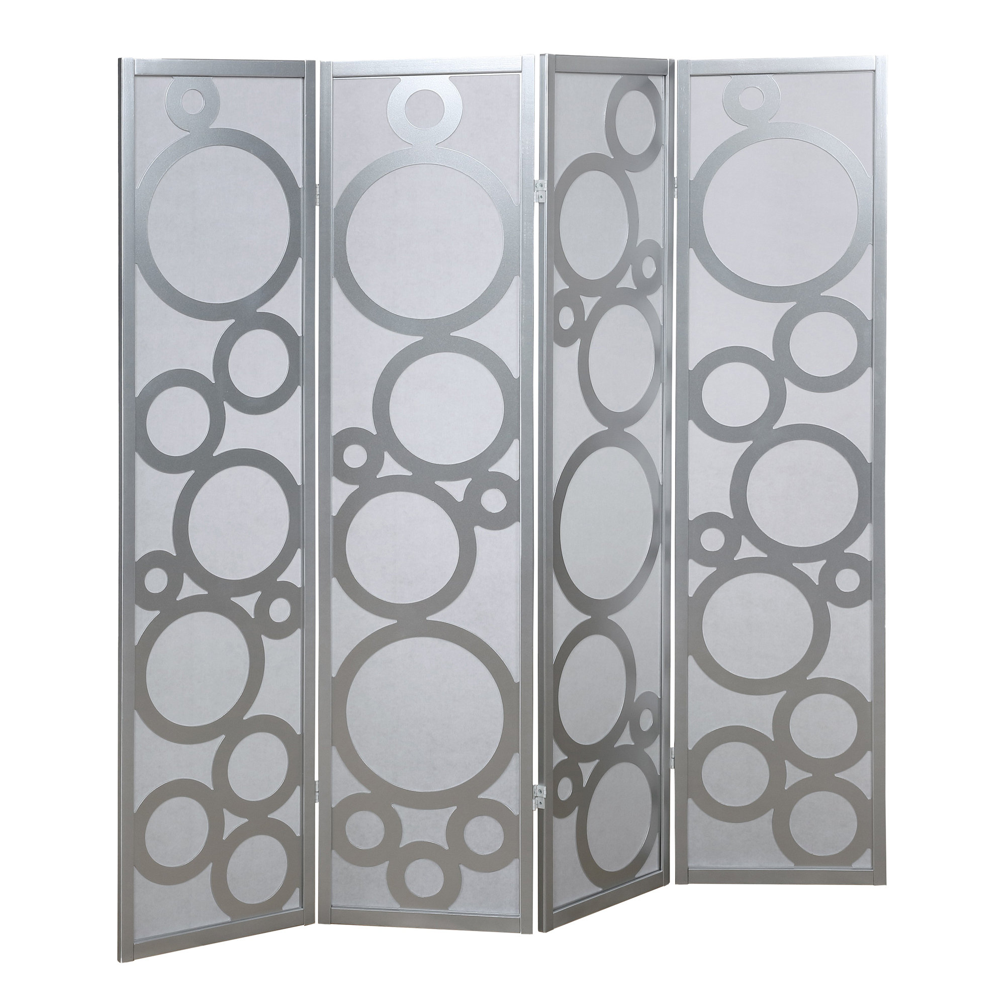 Orren Ellis Arvada 4-Panel Wood Room Divider With Circle Pattern | Wayfair