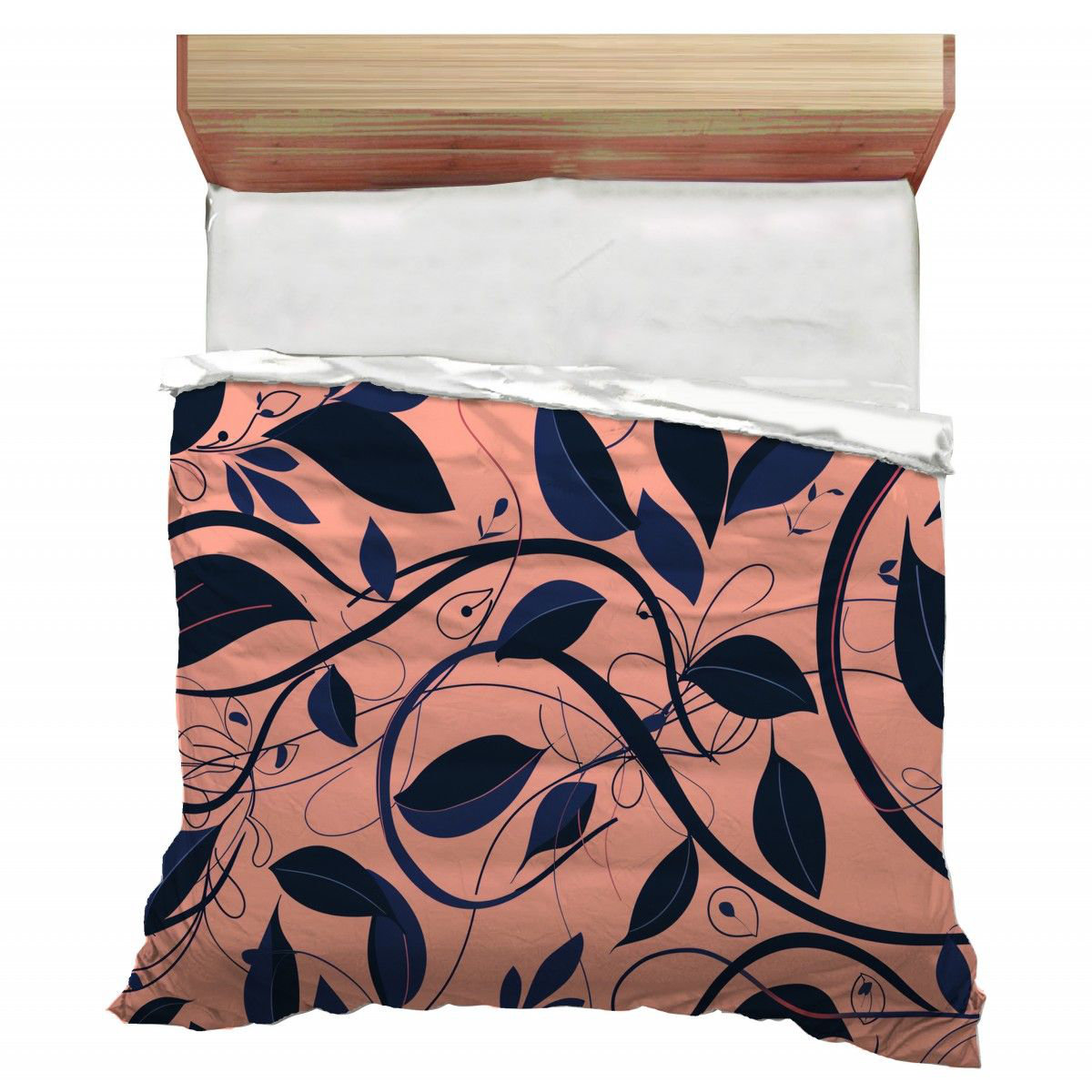 VisionDecor Plain Weave Muslin Floral Bedding Art Comforter Leafy ...