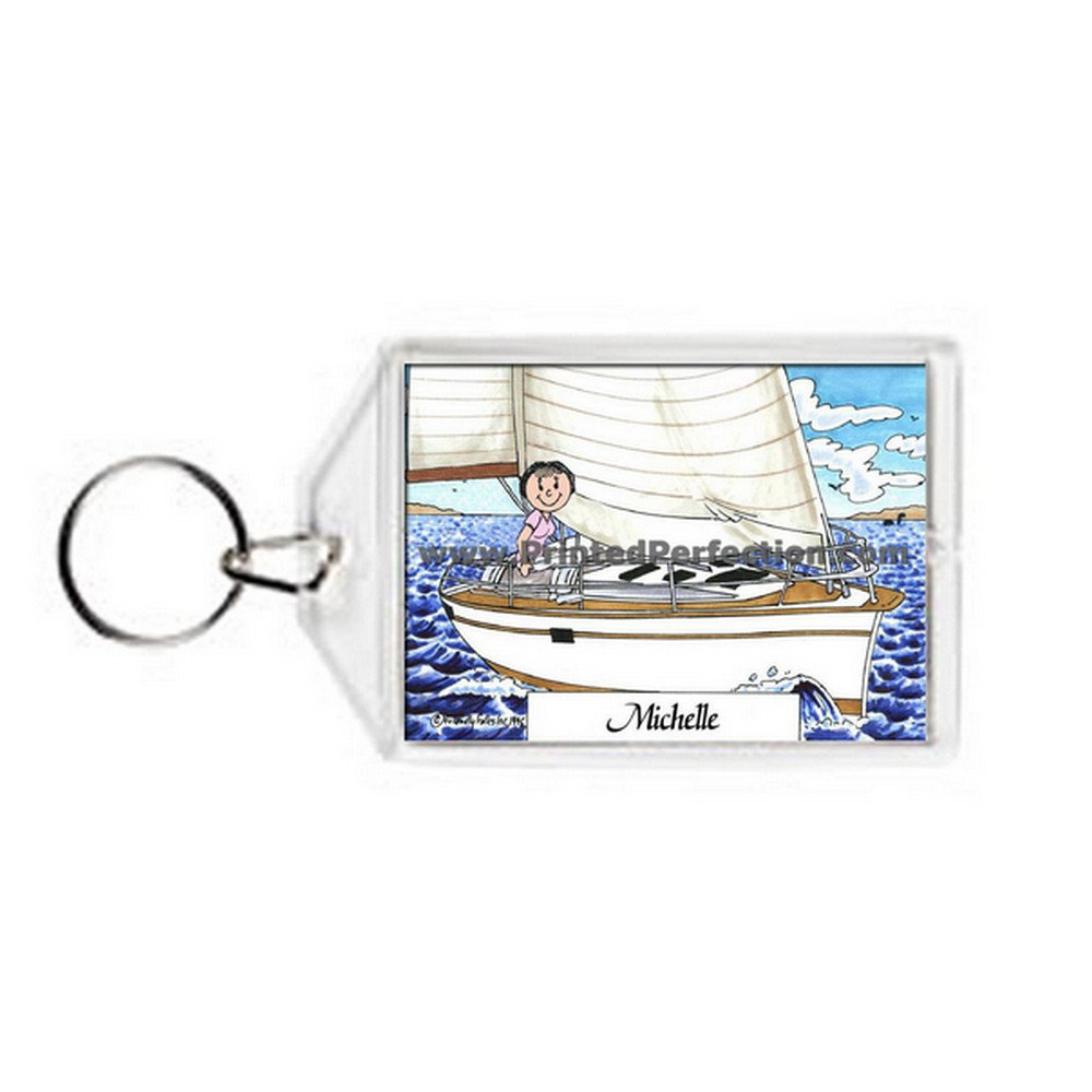 Printed Perfection Personalized Sailing - Female Acrylic Key Chain ...
