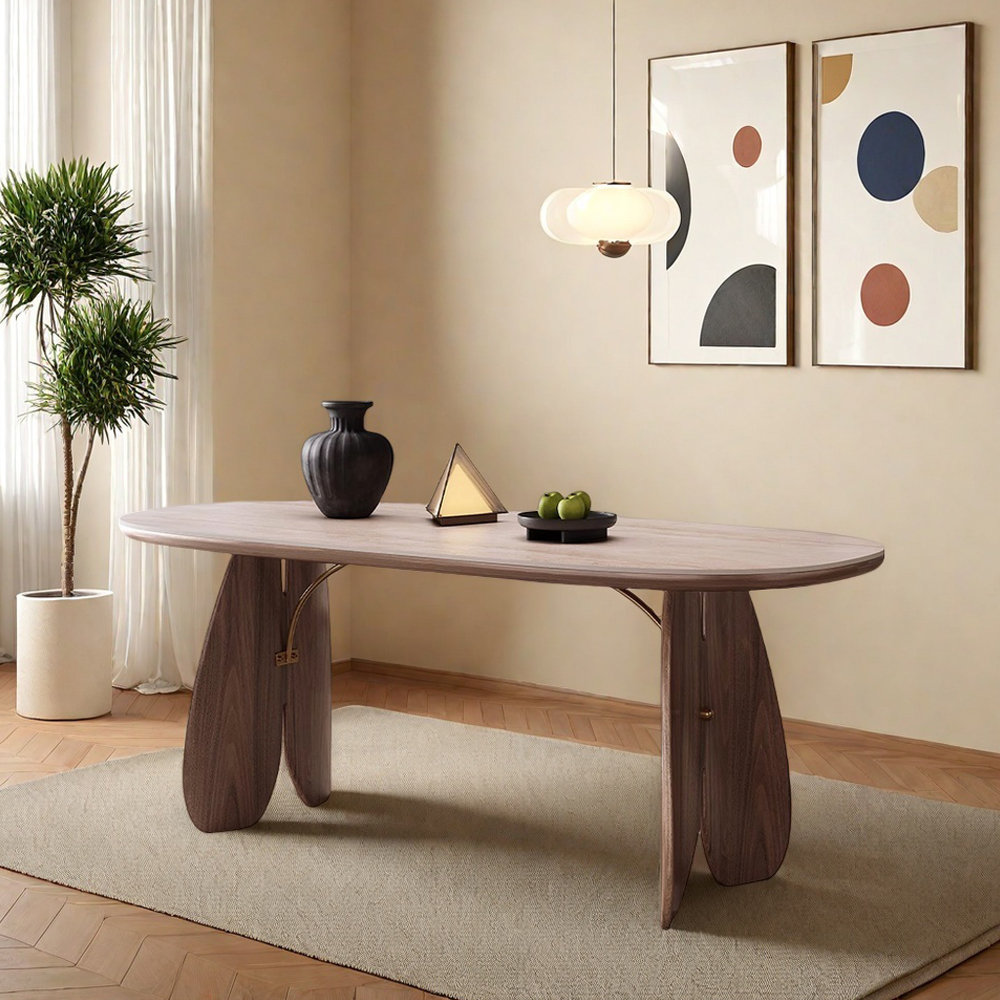 Hokku Designs Beautiful Durable Rock Slab Oval Dining Table | Wayfair
