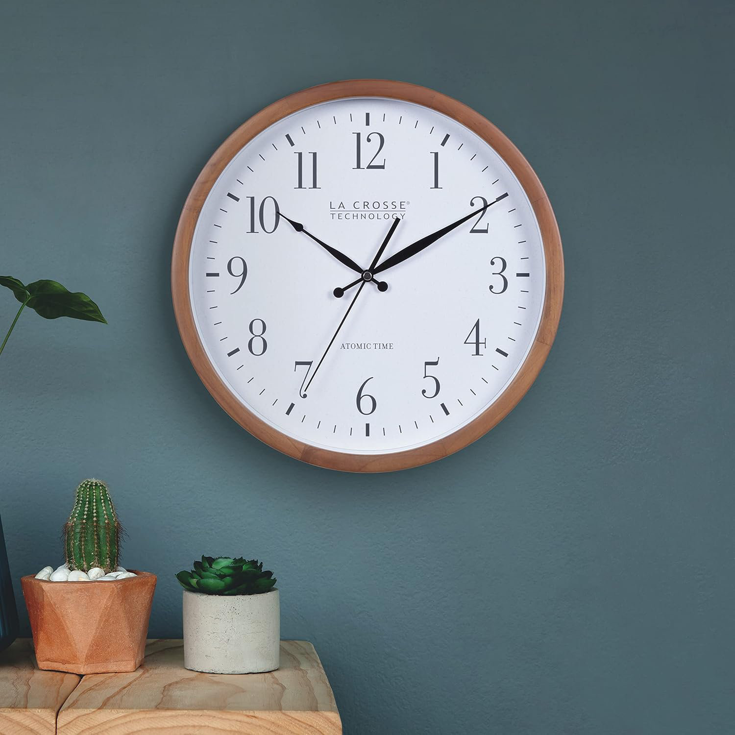 Red Barrel Studio® 12.8" Atomic Walnut Analog Wall Clock | Wayfair