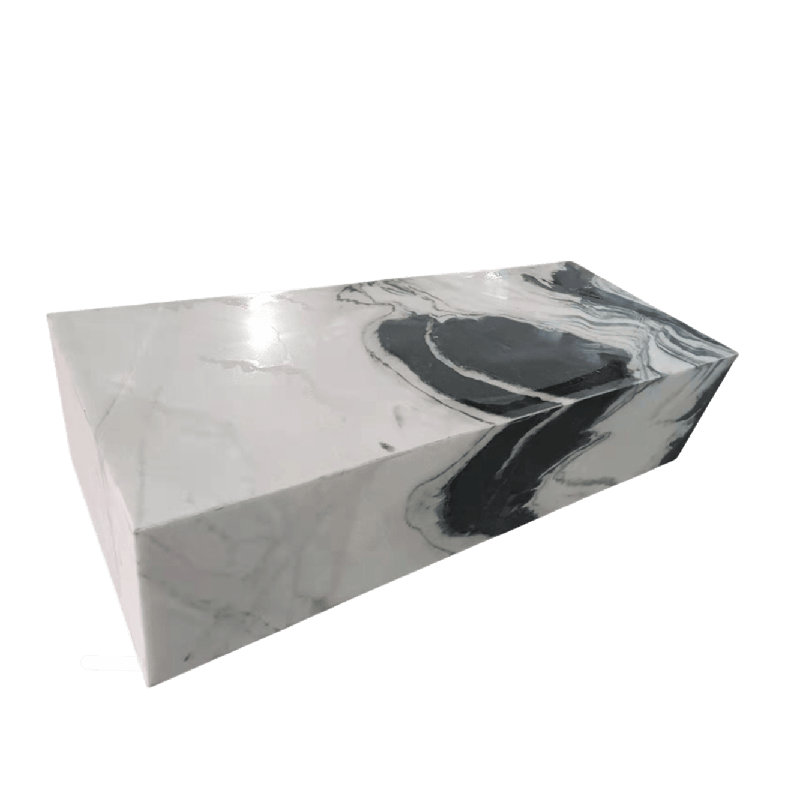 BETACH Genuine Marble Block Coffee Table - Norwegian Rose Marble | Wayfair