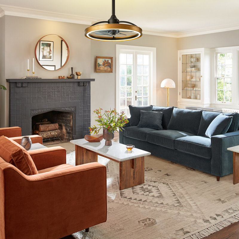 Wrought Studio™ Keetan 13.78'' Ceiling Fan with LED Lights | Wayfair