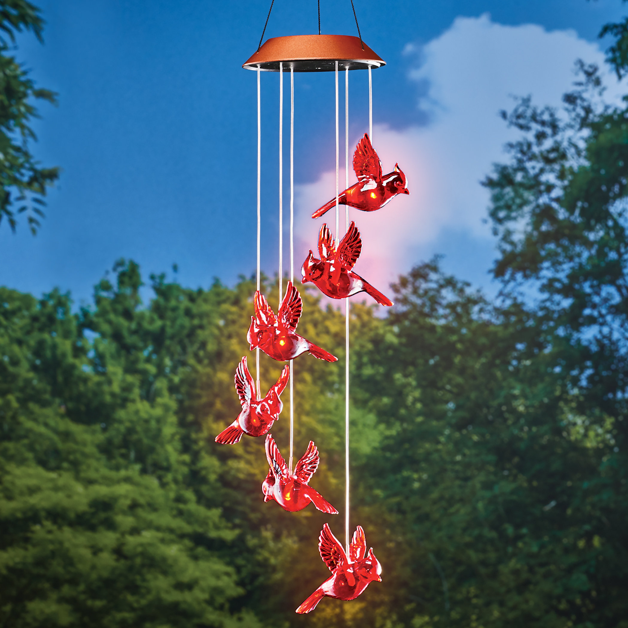 August Grove® Sparkling Solar Powered Cardinal Dangler & Reviews ...