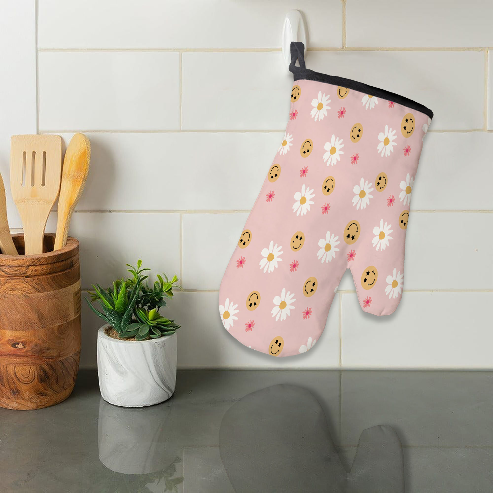 MentionedYou Smiley Fun Oven Mitt Cotton Twill | Wayfair