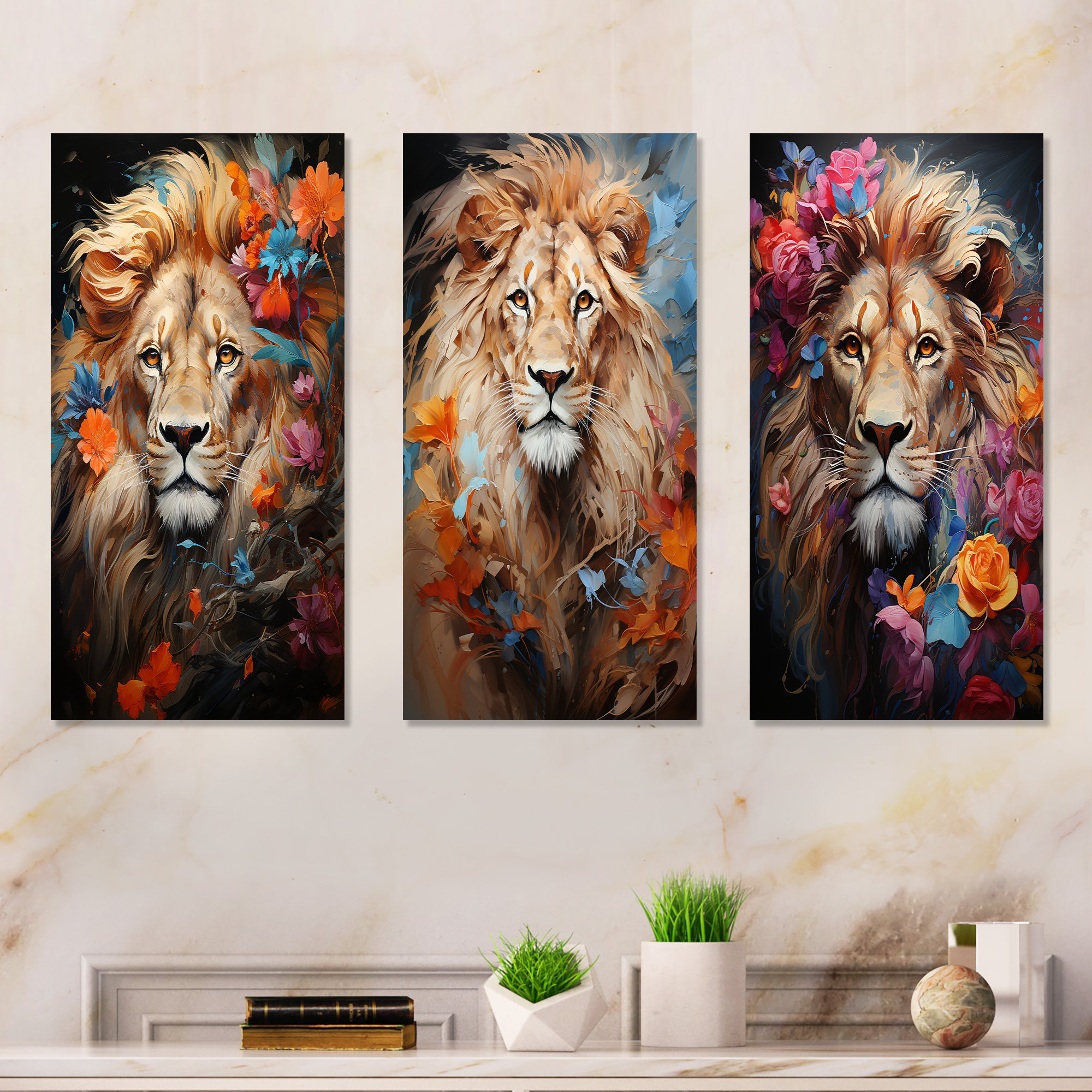 Bungalow Rose Eternal Majesty Lion Timless Gaze - Lion Metal Art Print ...