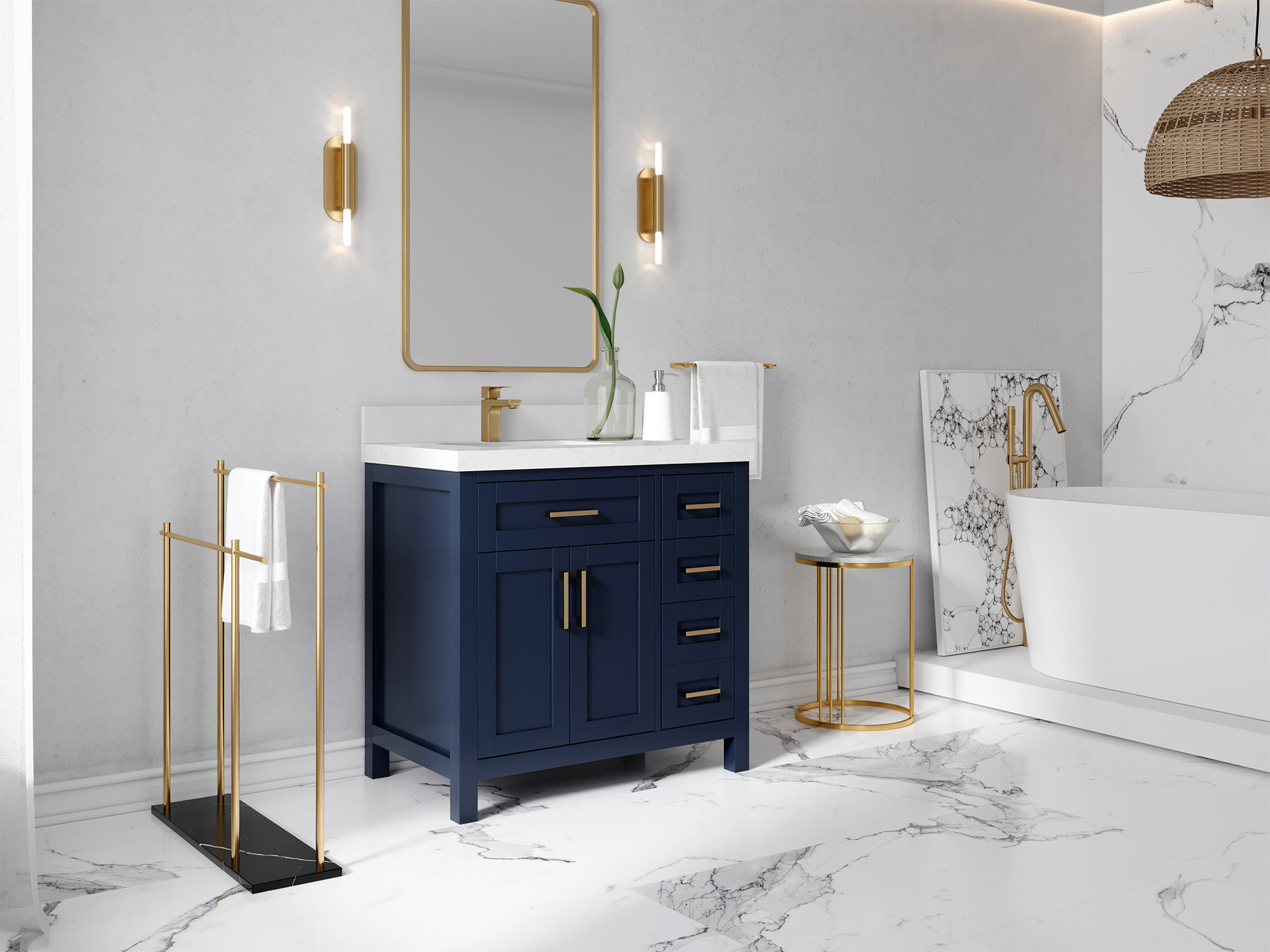 Mercer41 Gensmer 36" Single Bathroom Vanity Set | Wayfair