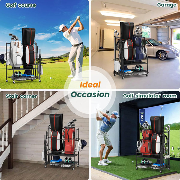 The Twillery Co. Golf Bag Organizer, Golf Bag Stand,2 Golf Bag Rack ...