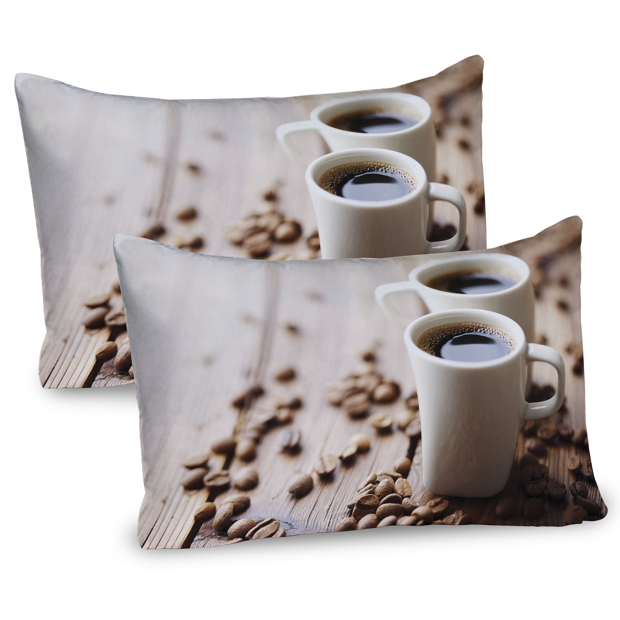 Ambesonne Coffee Pillow Sham 2 Pack Espressos in Cups Table Cocoa Brown White | Wayfair