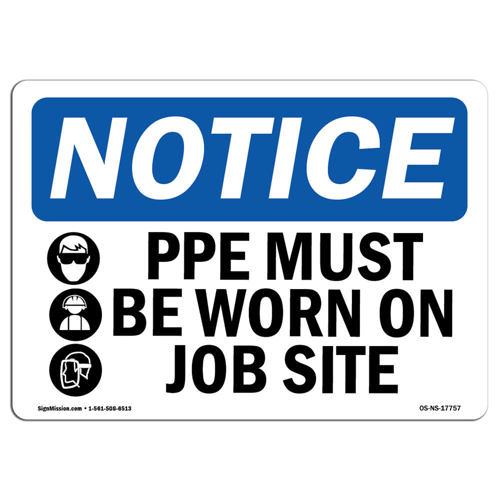 SignMission PPE Must Be Worn on Job Site Sign | Wayfair