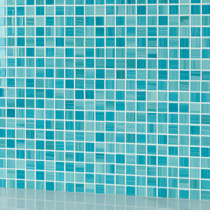 WS Tiles Hand Painted 12" x 12" Glass Grid Mosaic Tile & Reviews | Wayfair