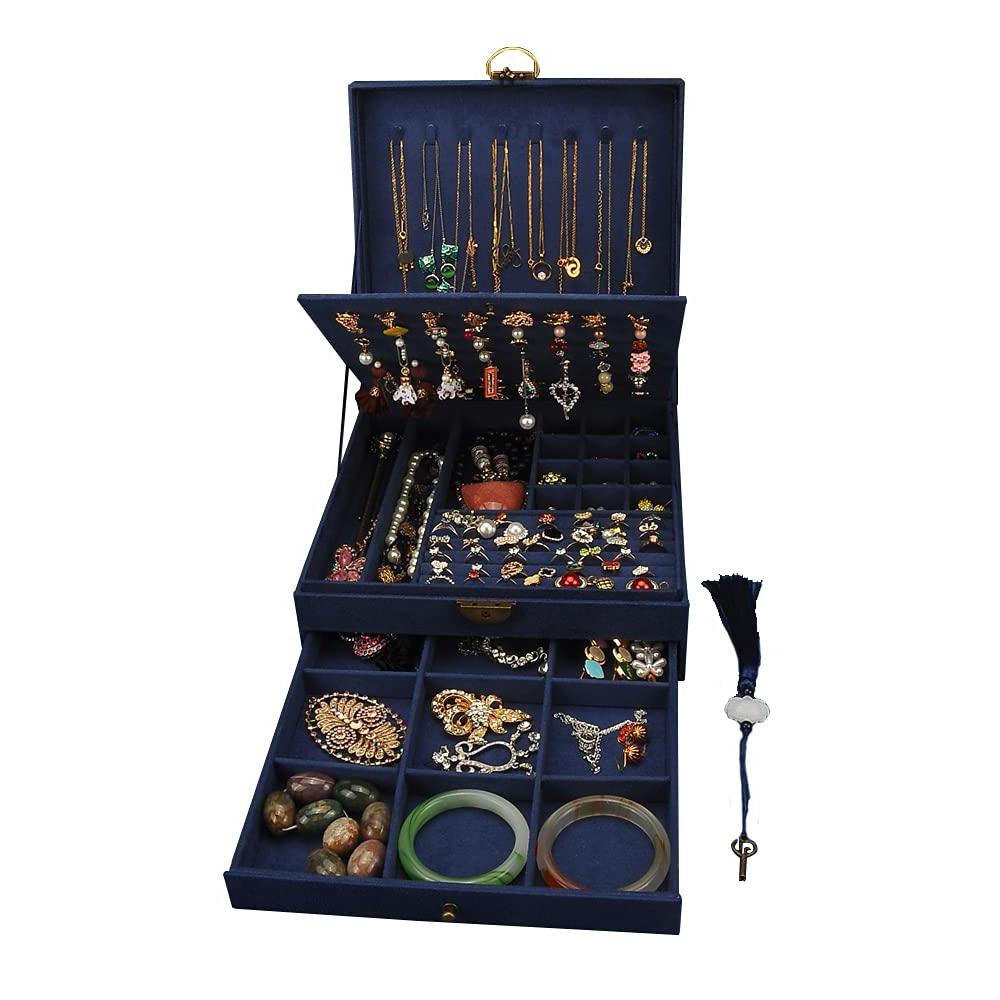 Mercer41 Women Jewelry Box,Lockable Large Jewelry Organizer Storage ...
