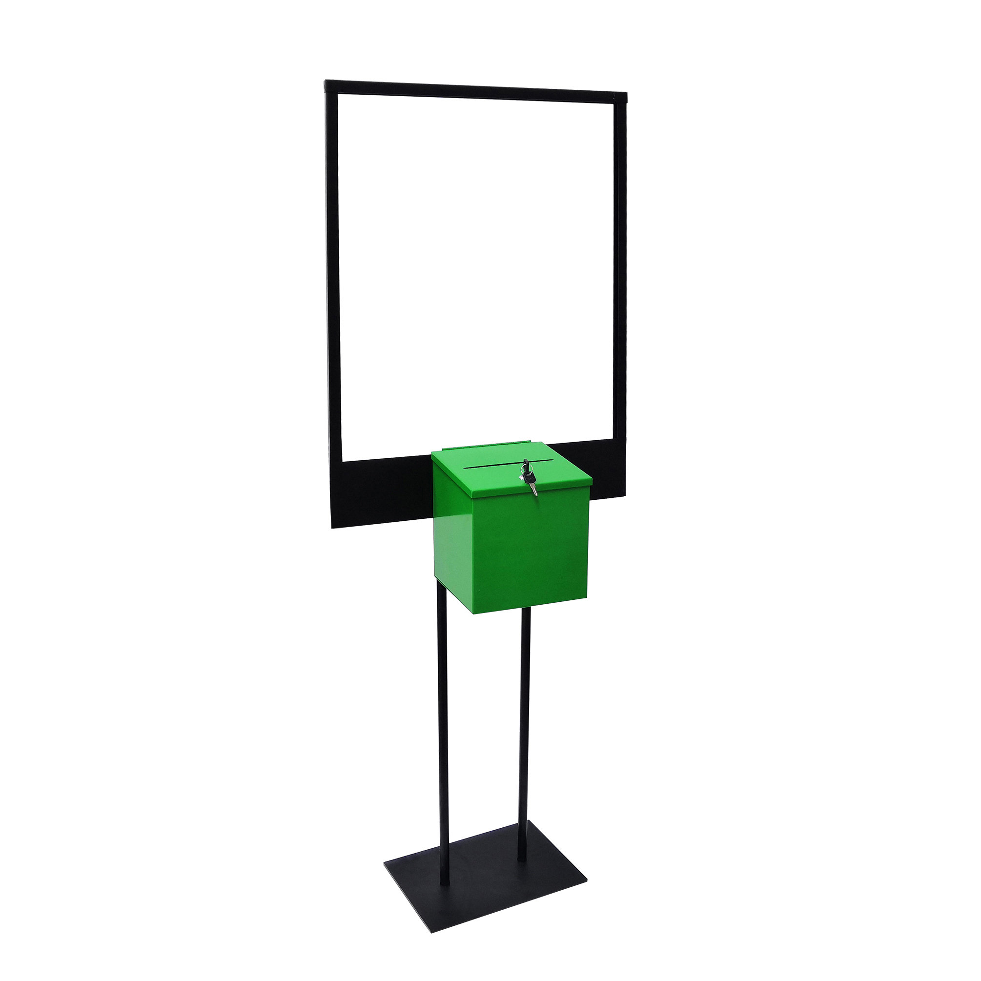FixtureDisplays Poster Stand With Metal Donation Box Suggestion Box ...