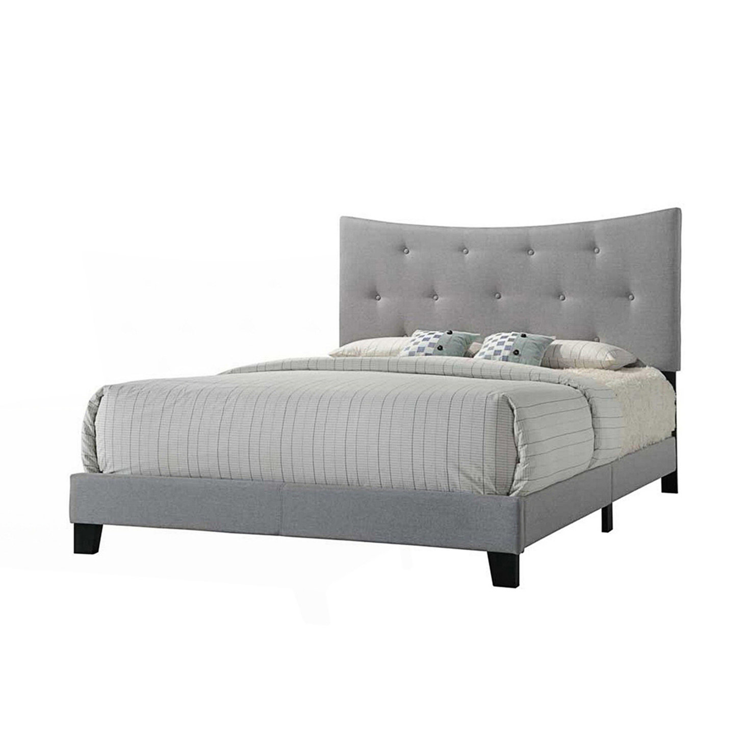 House of Hampton Queen Bed With Concave-Shaped Panel Headboard ...