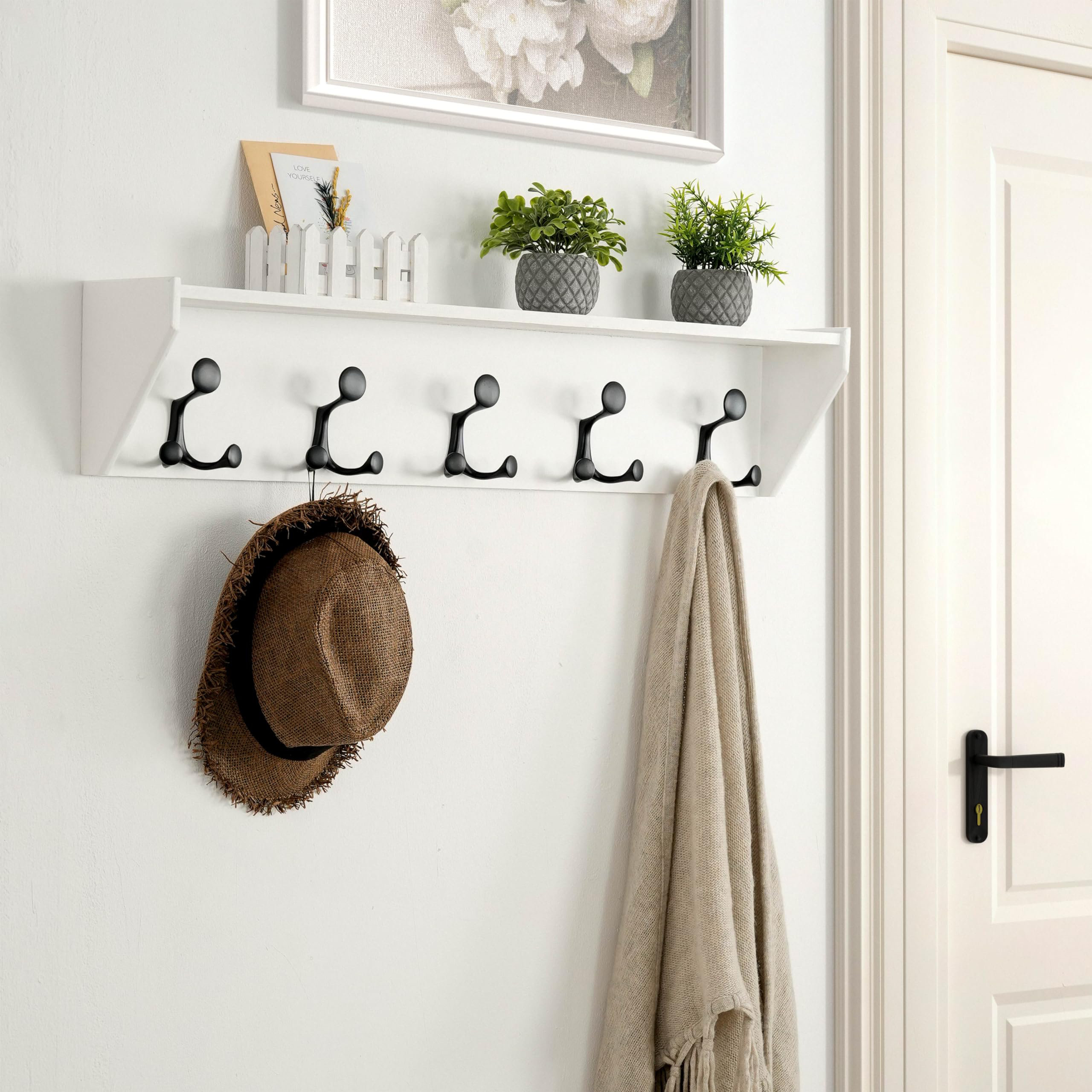 Canora Grey Hook Rack,Wall Rack Hooks,Wall Mounted Coat Rack | Wayfair