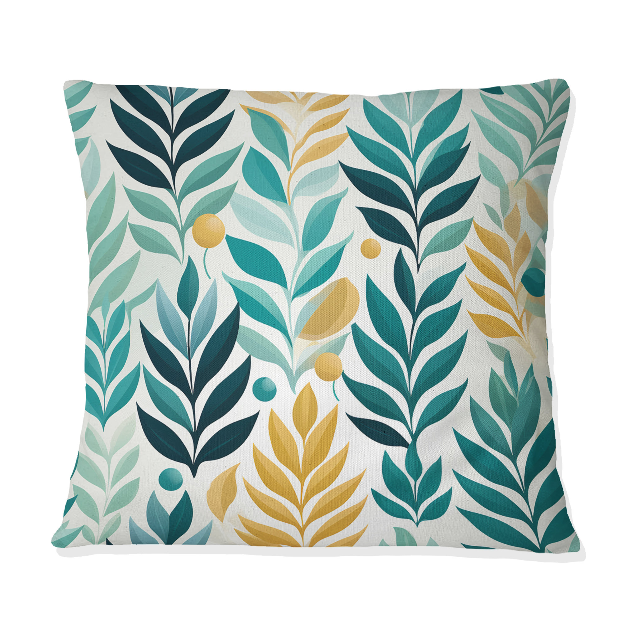 Design Art Plants Bohemian Dream Green Pattern - Throw PillowAbstract ...