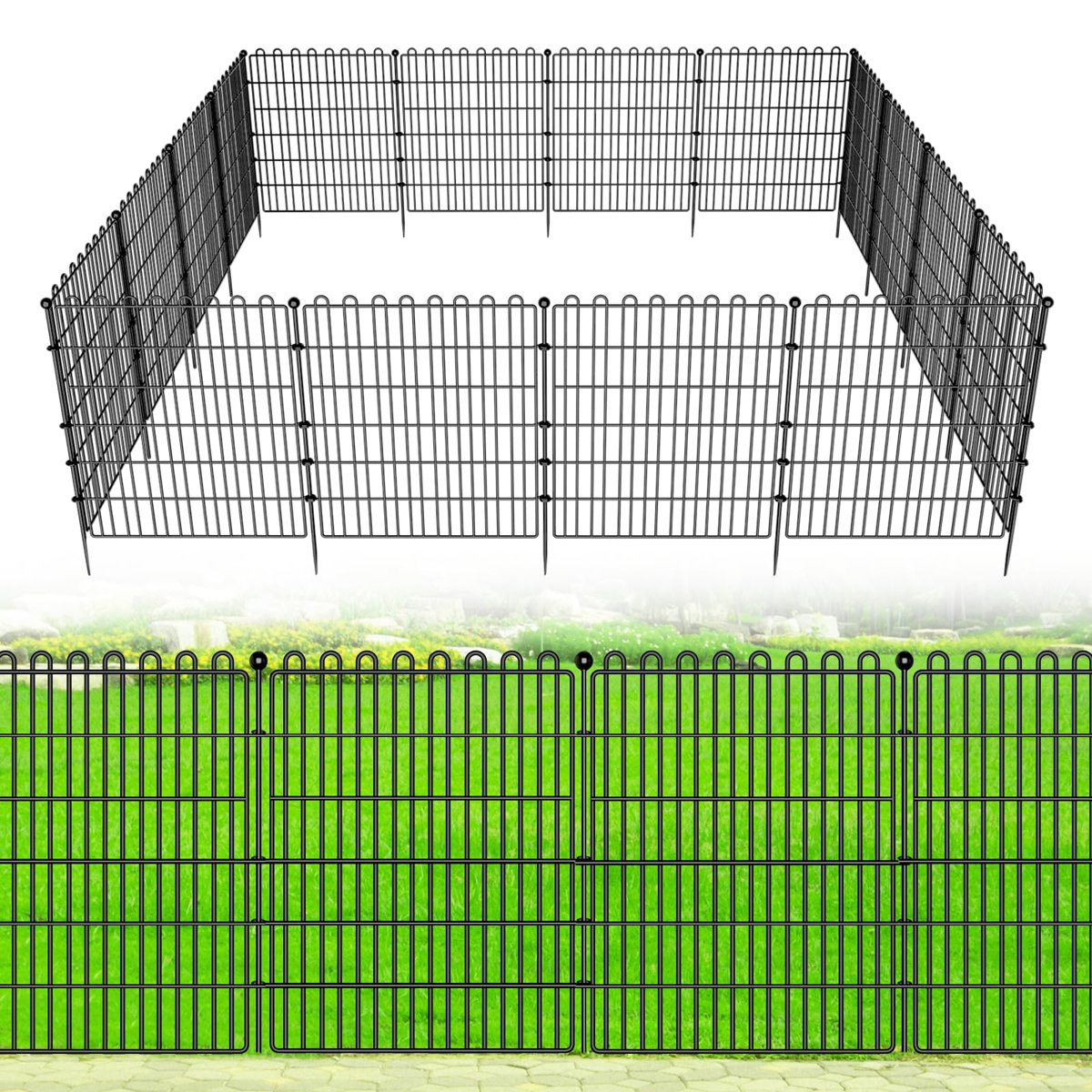 BEACHWATER POOL & SPA, LLC 10 Panels No Dig Decorative Garden Fence For ...