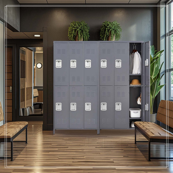 Ebern Designs 6 Door 72"H Metal Lockers With Lock for Employees,Storage ...