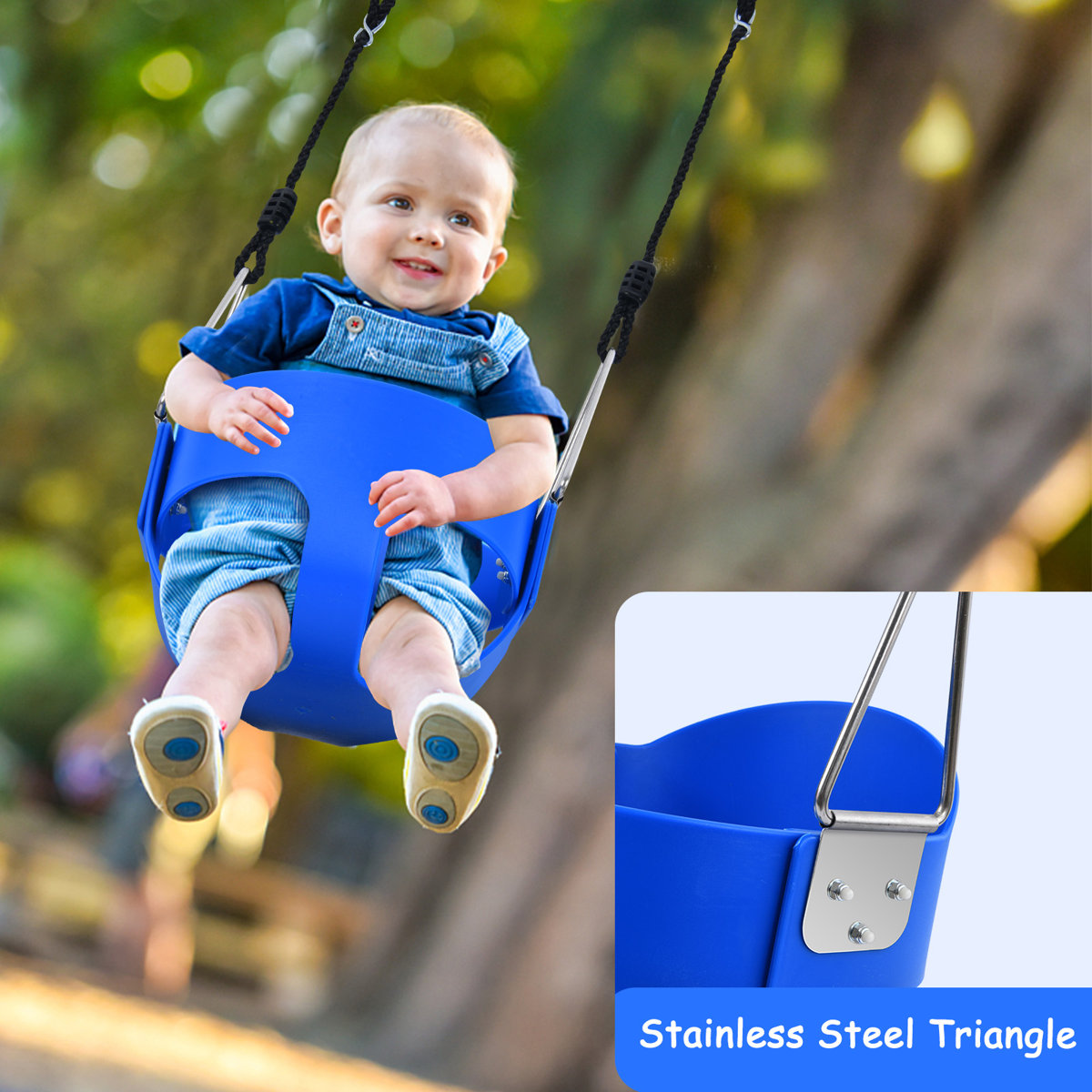 Klo Kick Swing Set with 45" Swing and Toddler Swing, Belt Swing 500lbs ...