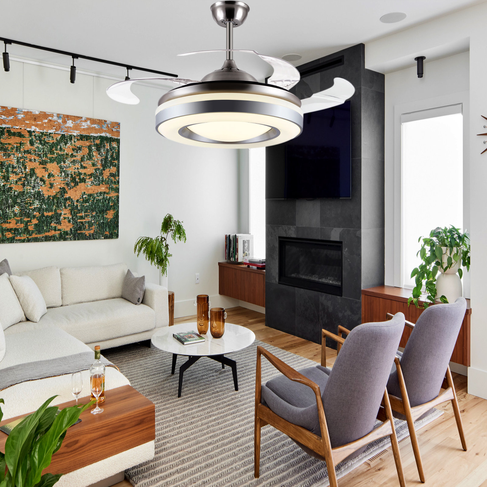 Wrought Studio™ Kenlea 42'' Ceiling Fan with LED Lights | Wayfair