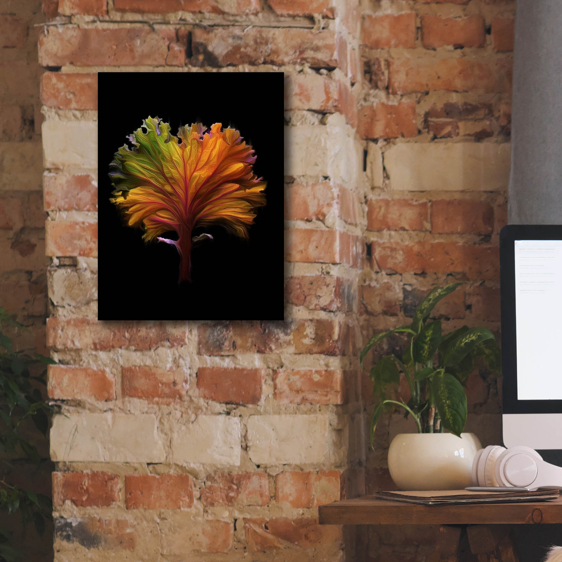 Ebern Designs 'Peacock Leaf' by Dante Plata Wall Art | Wayfair