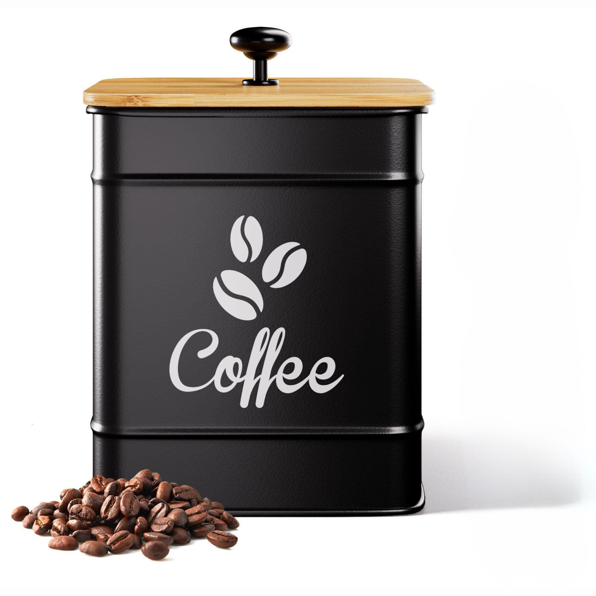 Gracie Oaks Airtight Coffee Canister - 40 Oz Large Iron Black Coffee ...