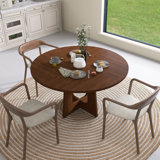George Oliver Modern Farmhouse Round Dining Table For 4,MDF Table With ...