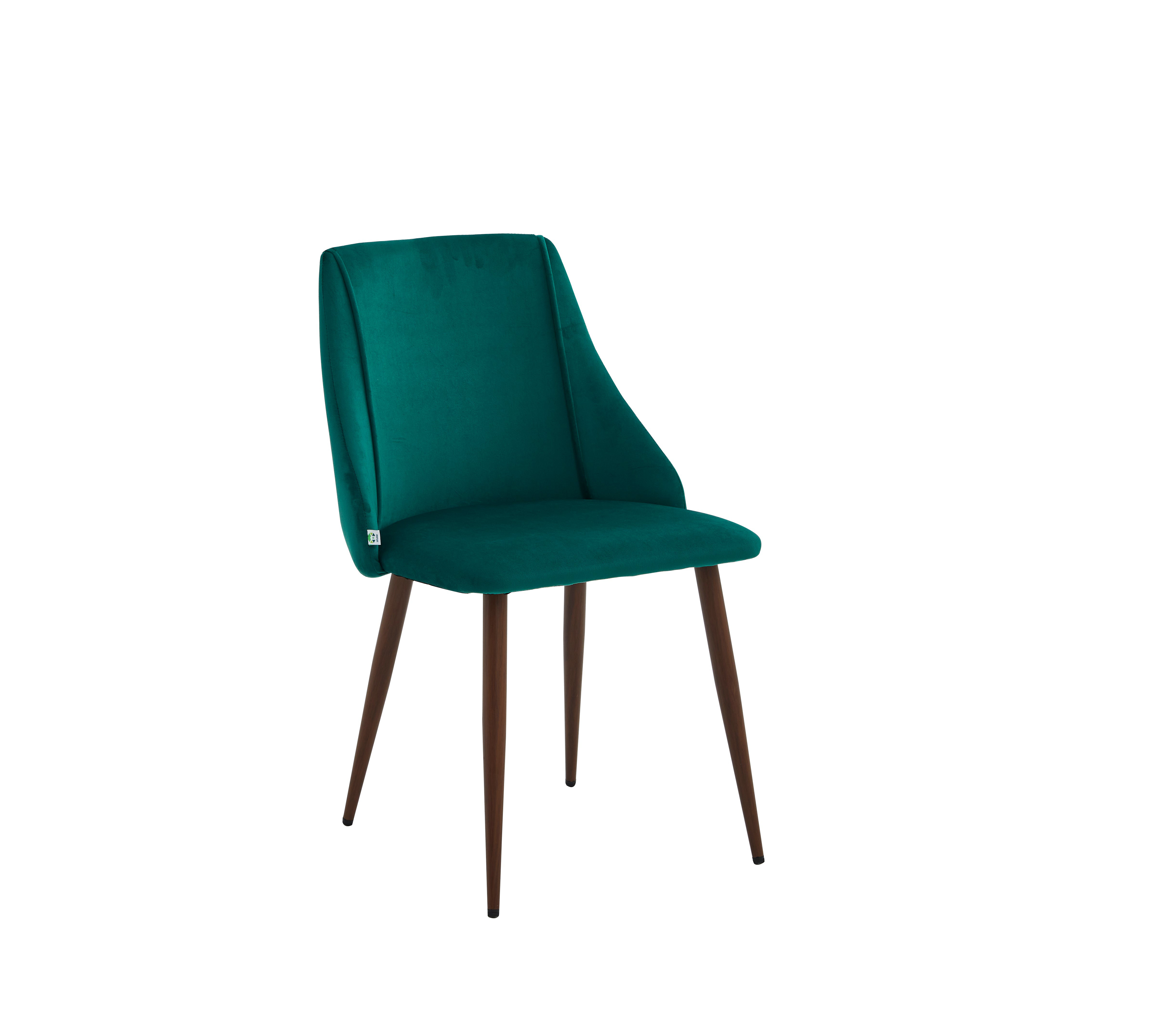 Everly Quinn Modern Green Velvet Dining Accent Chairs with Metal Legs ...