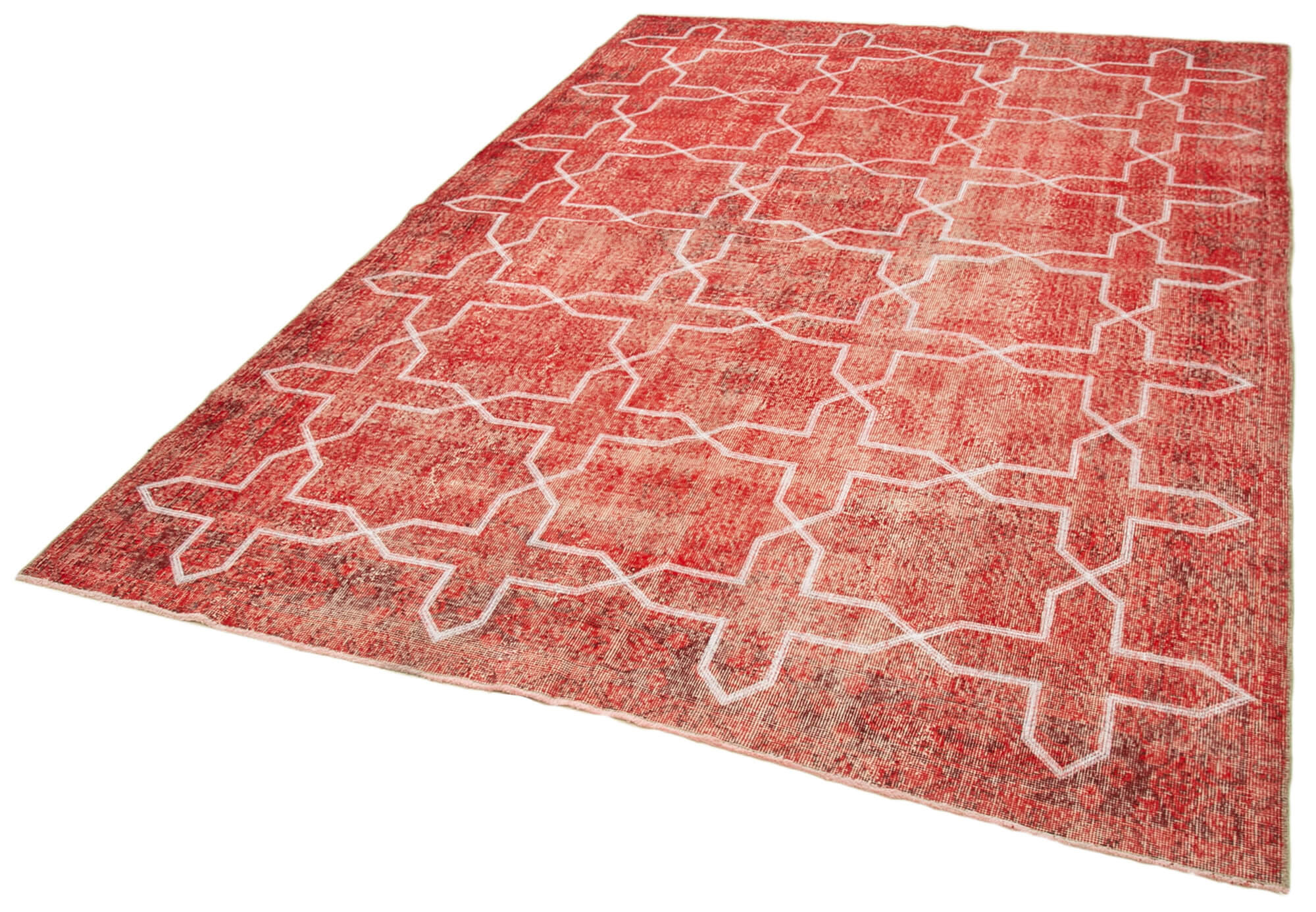 Lofy Geometric Carpet Red Geometric Wool Handmade Area Rug | Wayfair
