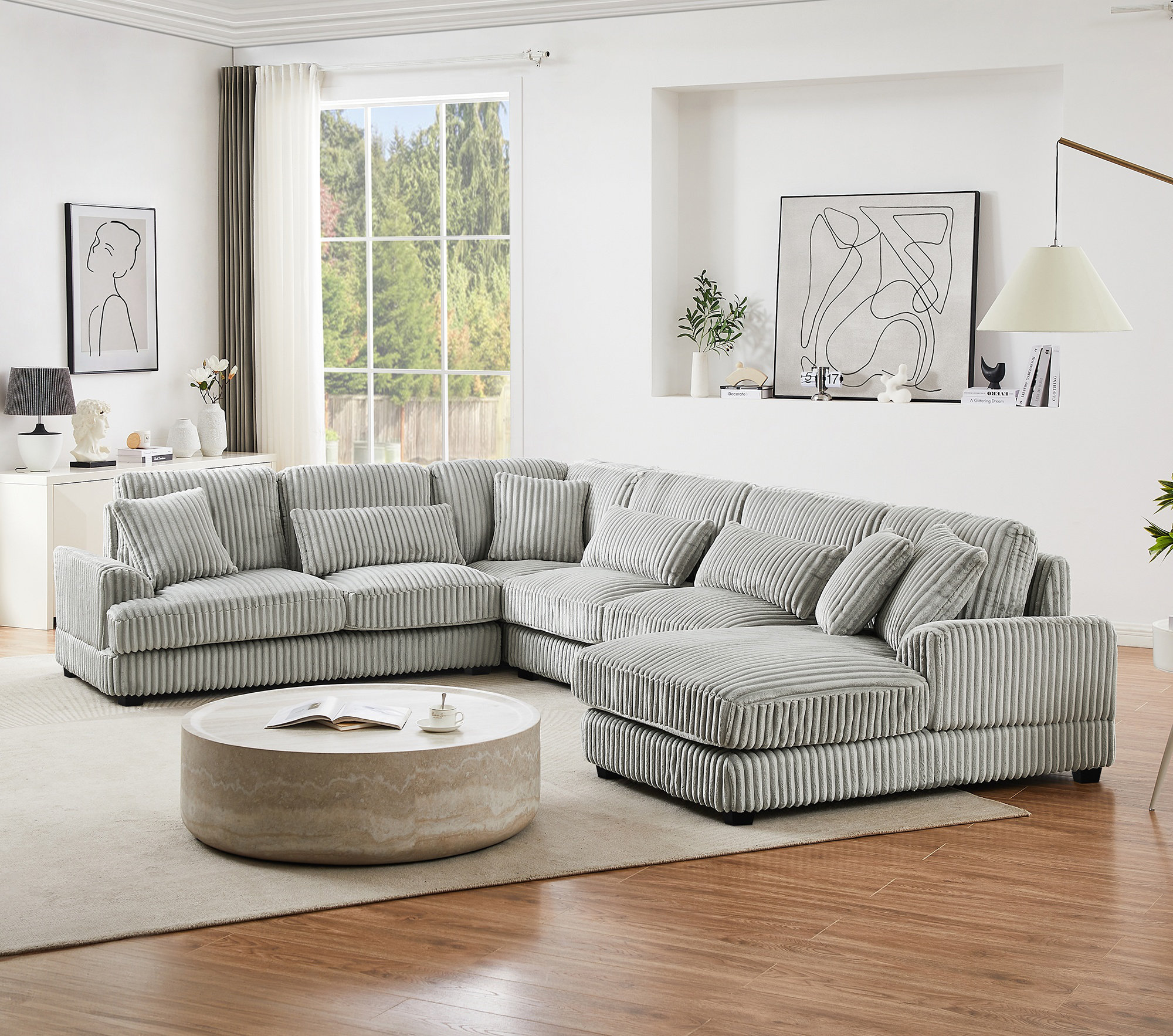 Latitude Run® 129" Oversized Sectional Sofa U-shaped Sofa Couch Modern ...