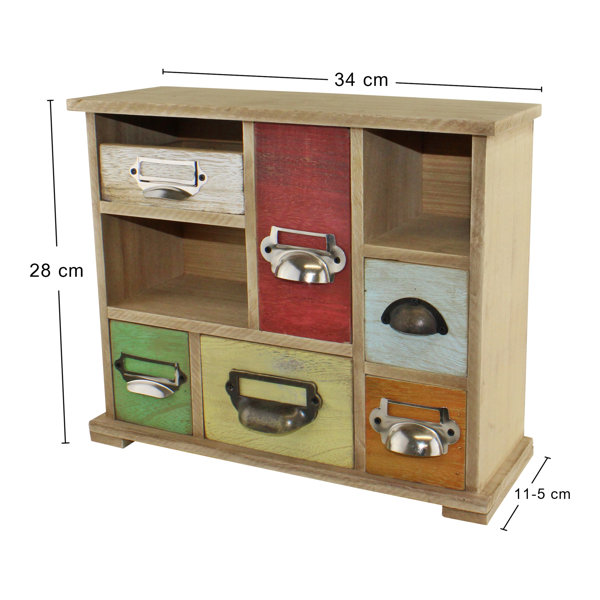 House of Hampton Gold Multi Coloured Wooden Trinket Drawers | Wayfair.co.uk
