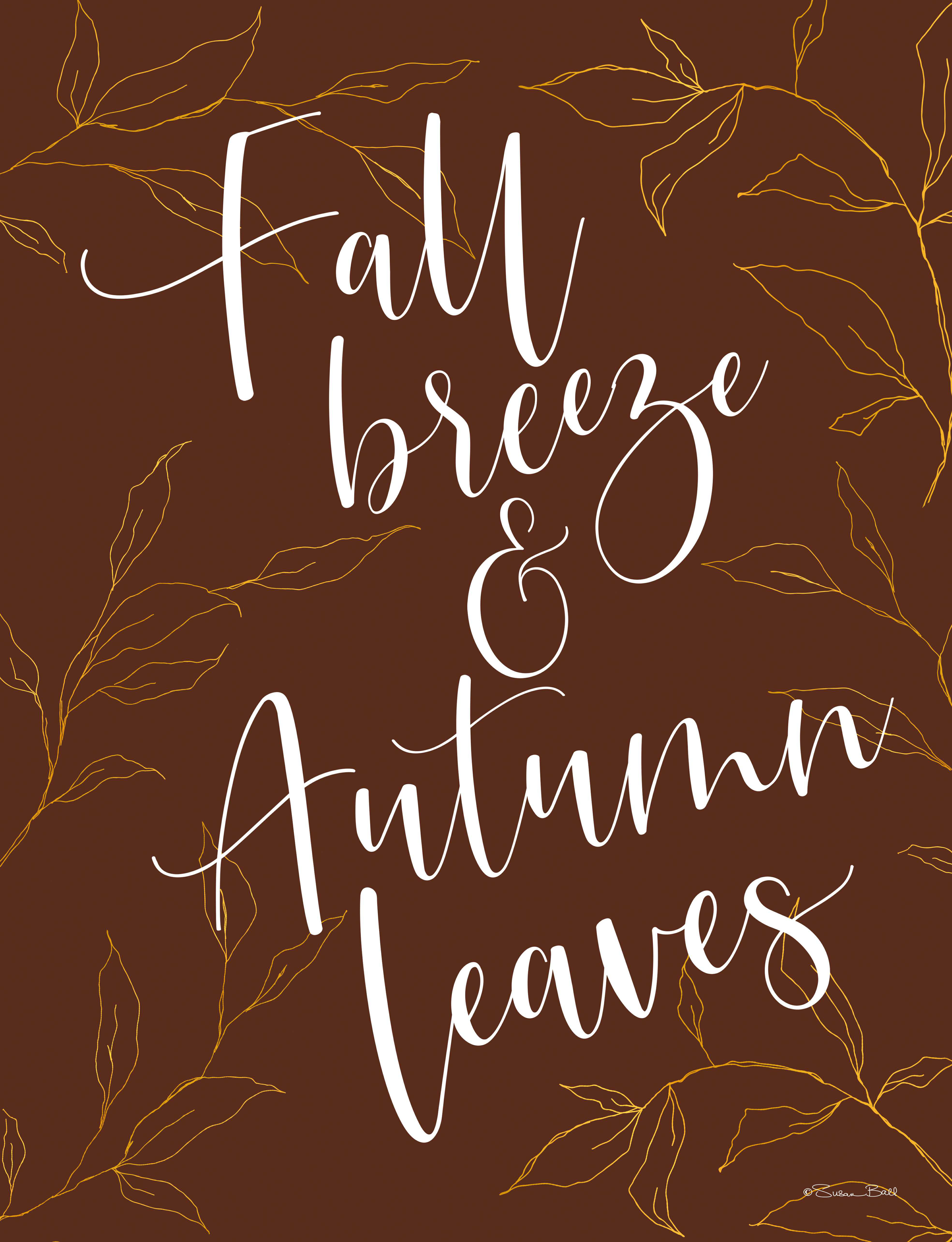 Trinx Fall Breeze and Autumn Leaves - Wrapped Canvas Textual Art | Wayfair