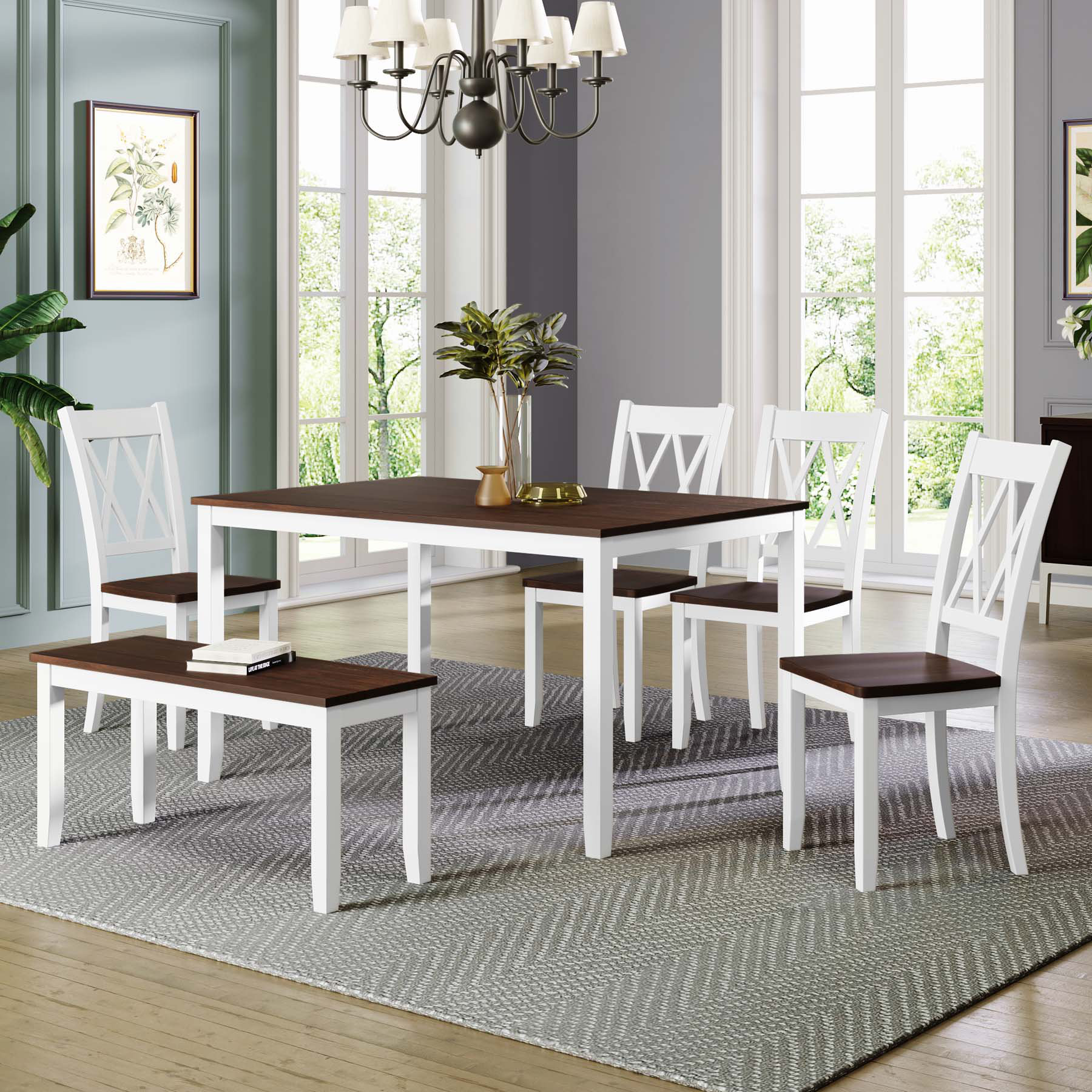 Ophelia & Co. Charming Rustic Wooden Dining Set with Versatile Bench ...