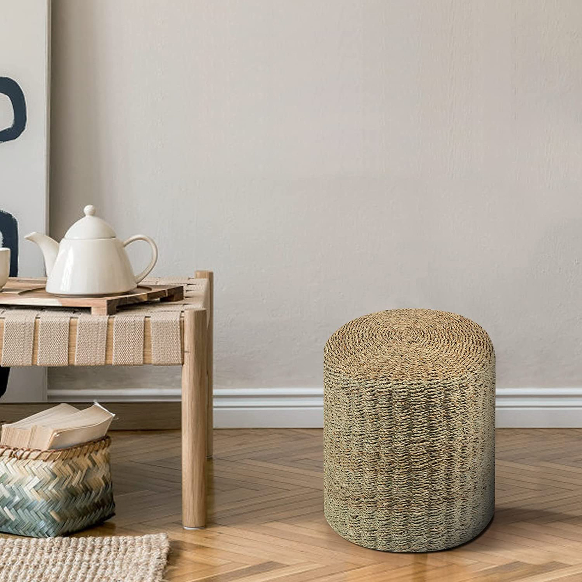 Bay Isle Home™ 14" Wide Round Pouf Ottoman | Wayfair