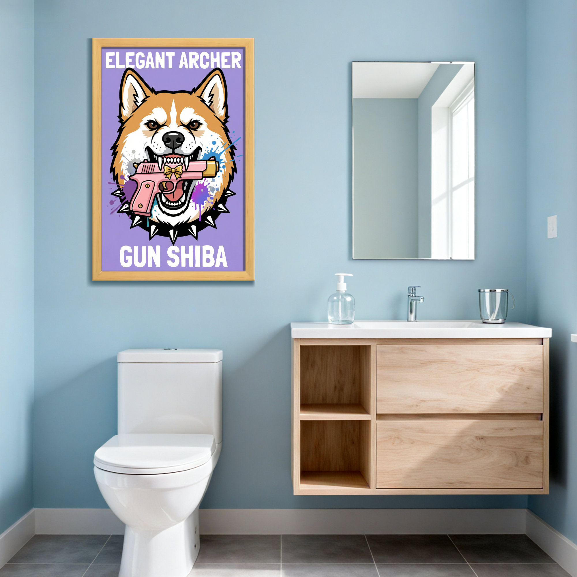 Wrought Studio™ Animals Elegant Archer Gun Shiba Dog With Pistol | Wayfair