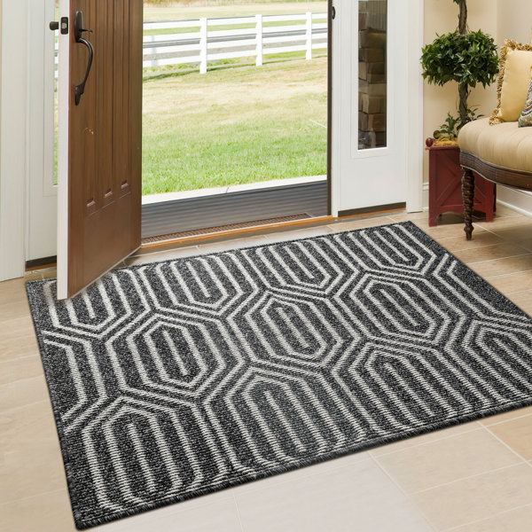 Arlmont & Co. Sophonie Non-Slip Geometric Outdoor Doormat | Wayfair