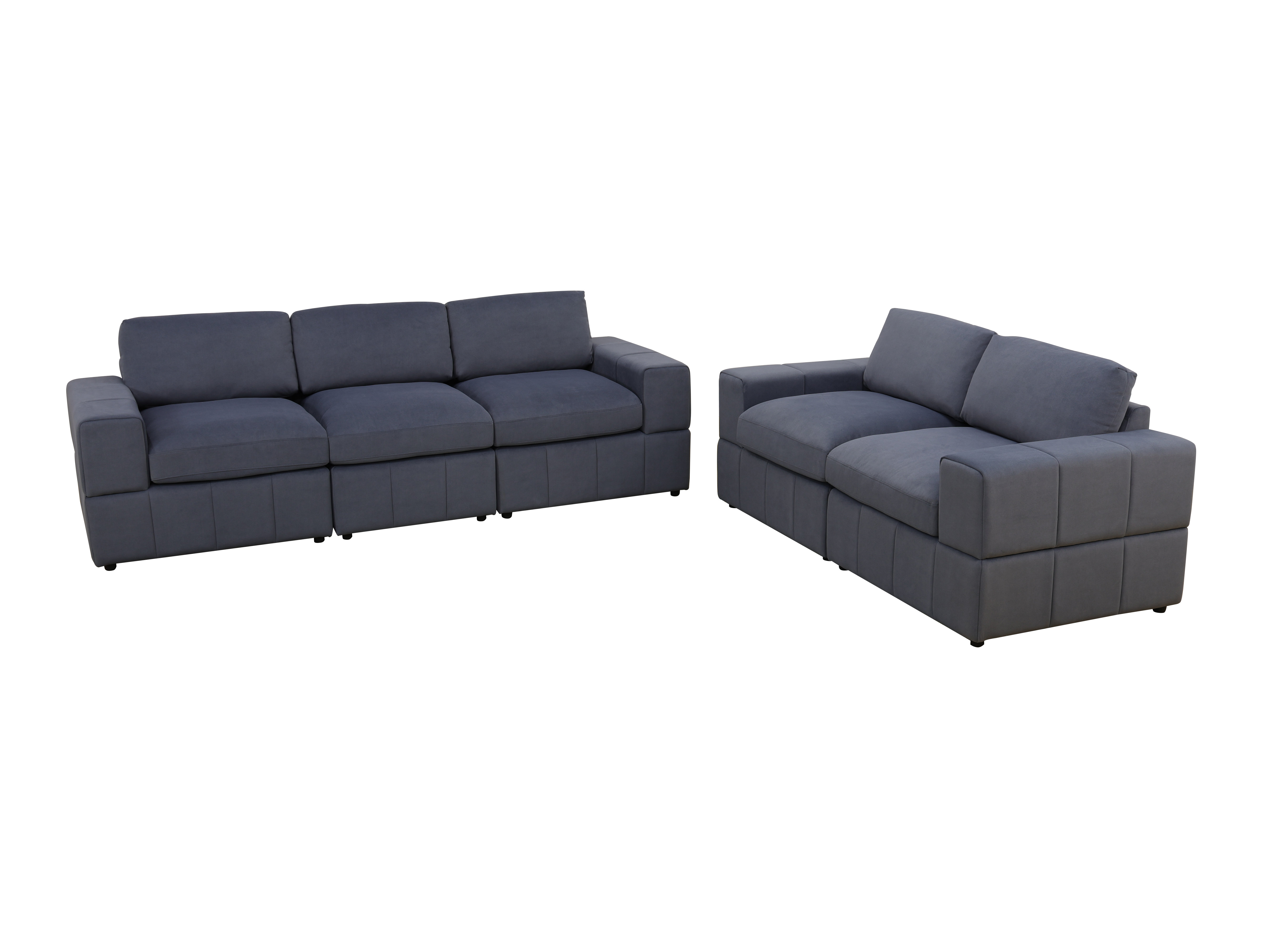 Latitude Run® 5- Picec Dark Grey Microfiber Reversible Modular Living ...