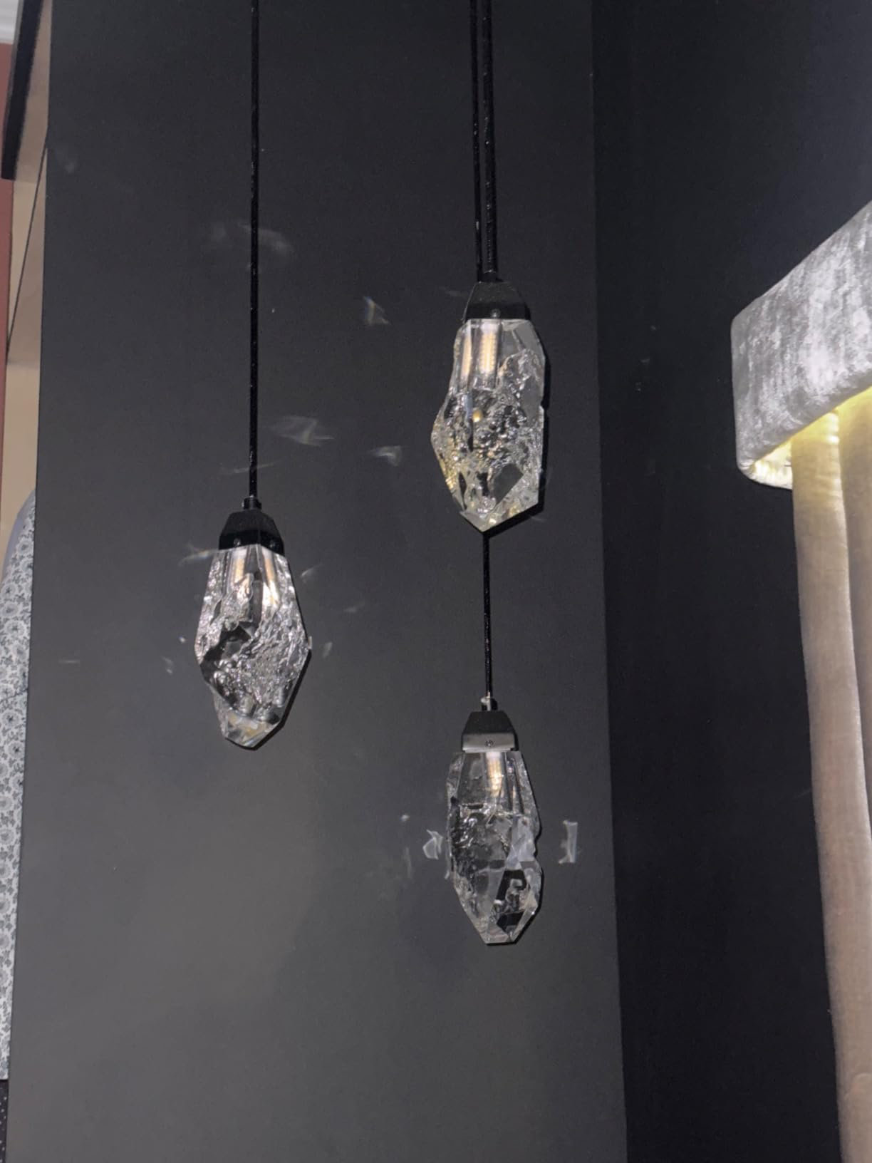 Mercer41 Black Crystal Pendant Light with Prism Crystals and LED ...
