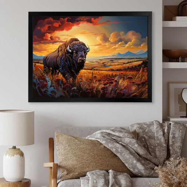 Bungalow Rose Native American Art Bison Spirit II Framed On Canvas ...