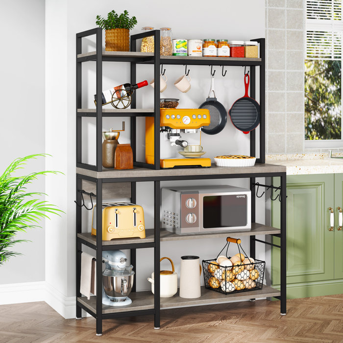 17 Stories 5-tiers Baker's Rack with Hooks for Kitchen & Reviews | Wayfair