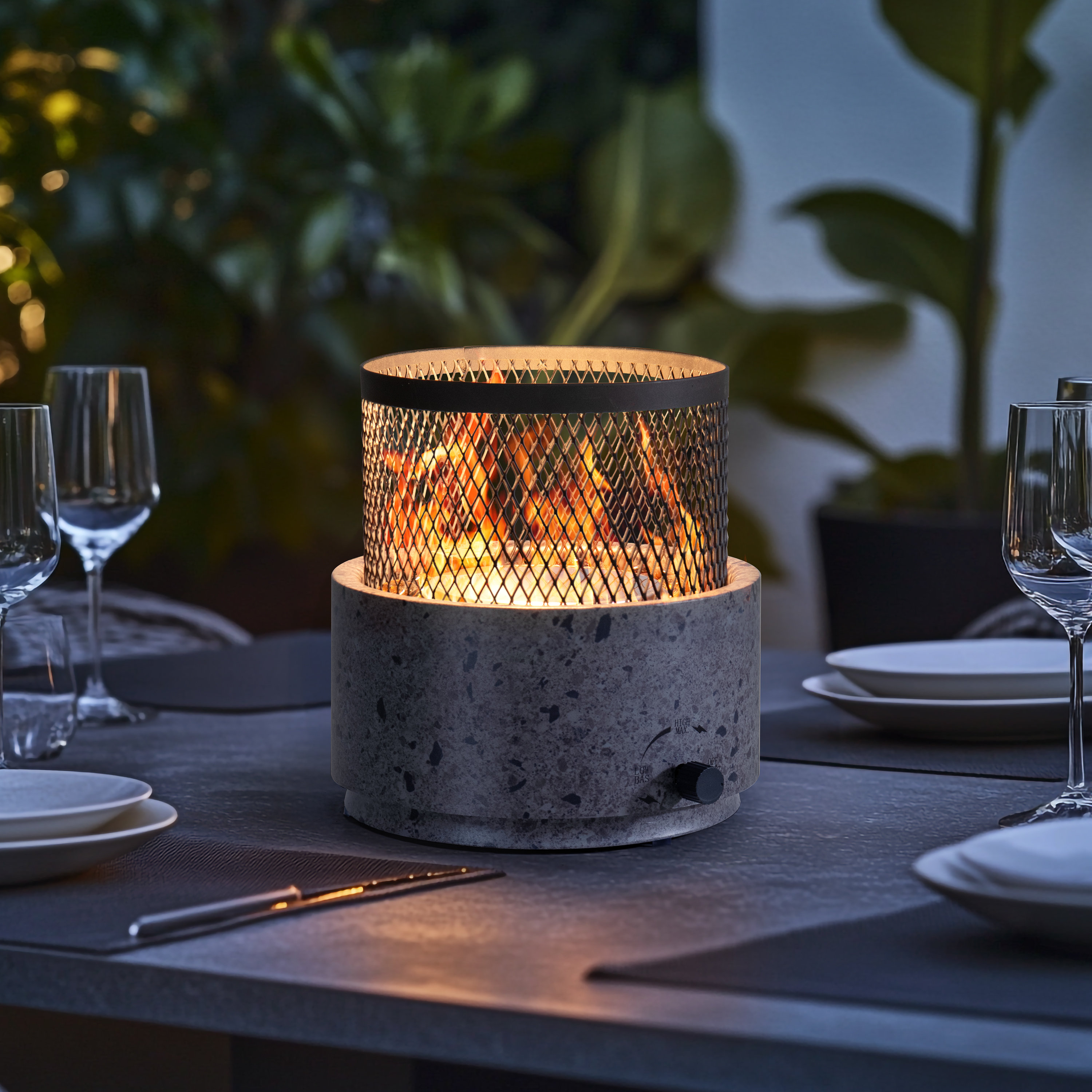 SUNJOY Smokeless Tabletop Fire Pit with Stainless Steel Burner and Two ...