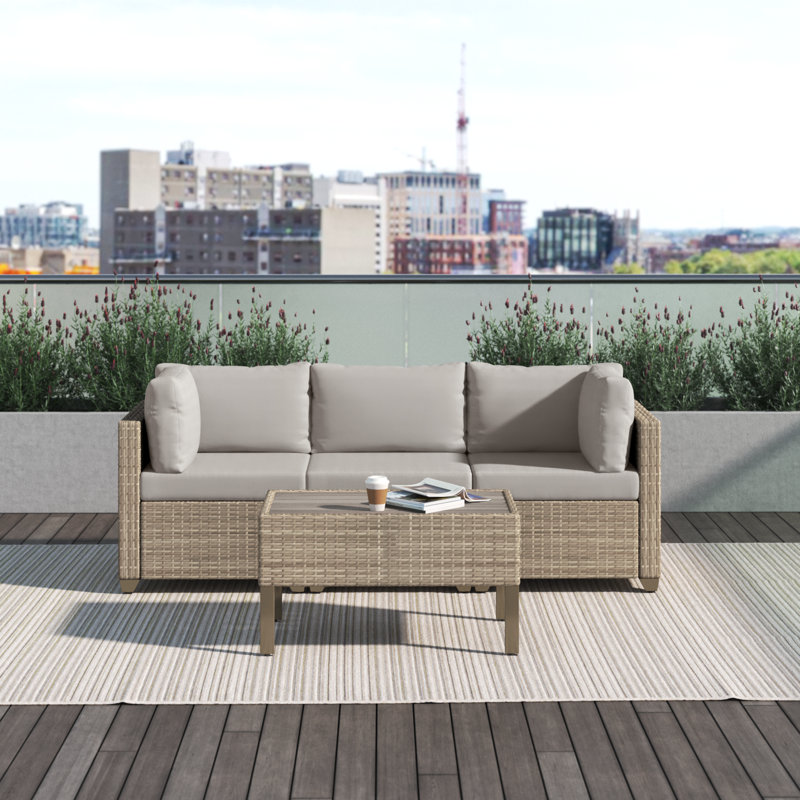 Wade Logan® Aranka 4-Piece Outdoor Conversation Set Including Coffee ...