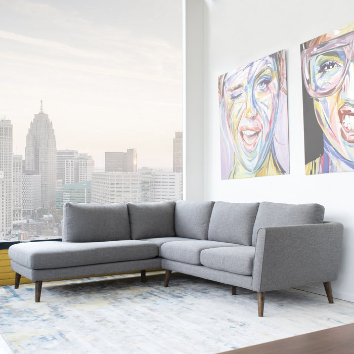 Mercury Row® Tollison 2 - Piece Upholstered Sectional & Reviews | Wayfair