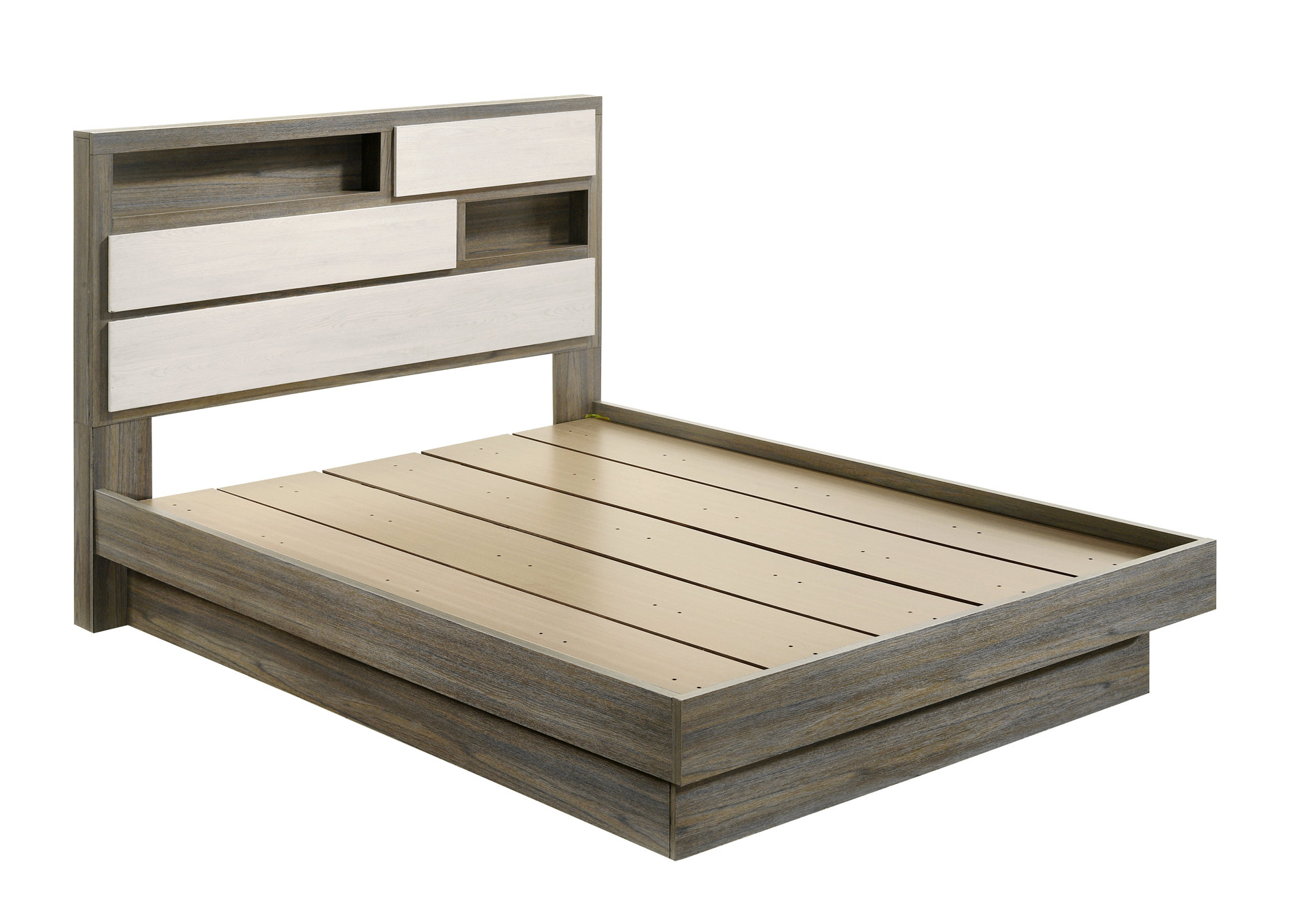 Latitude Run® Gem Modern Style Bed Made With Wood In Beige & Brown ...