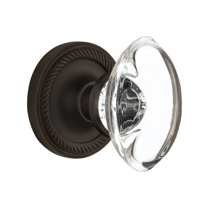 Nostalgic Warehouse Rope Rosette with Oval Clear Crystal Door Knob ...