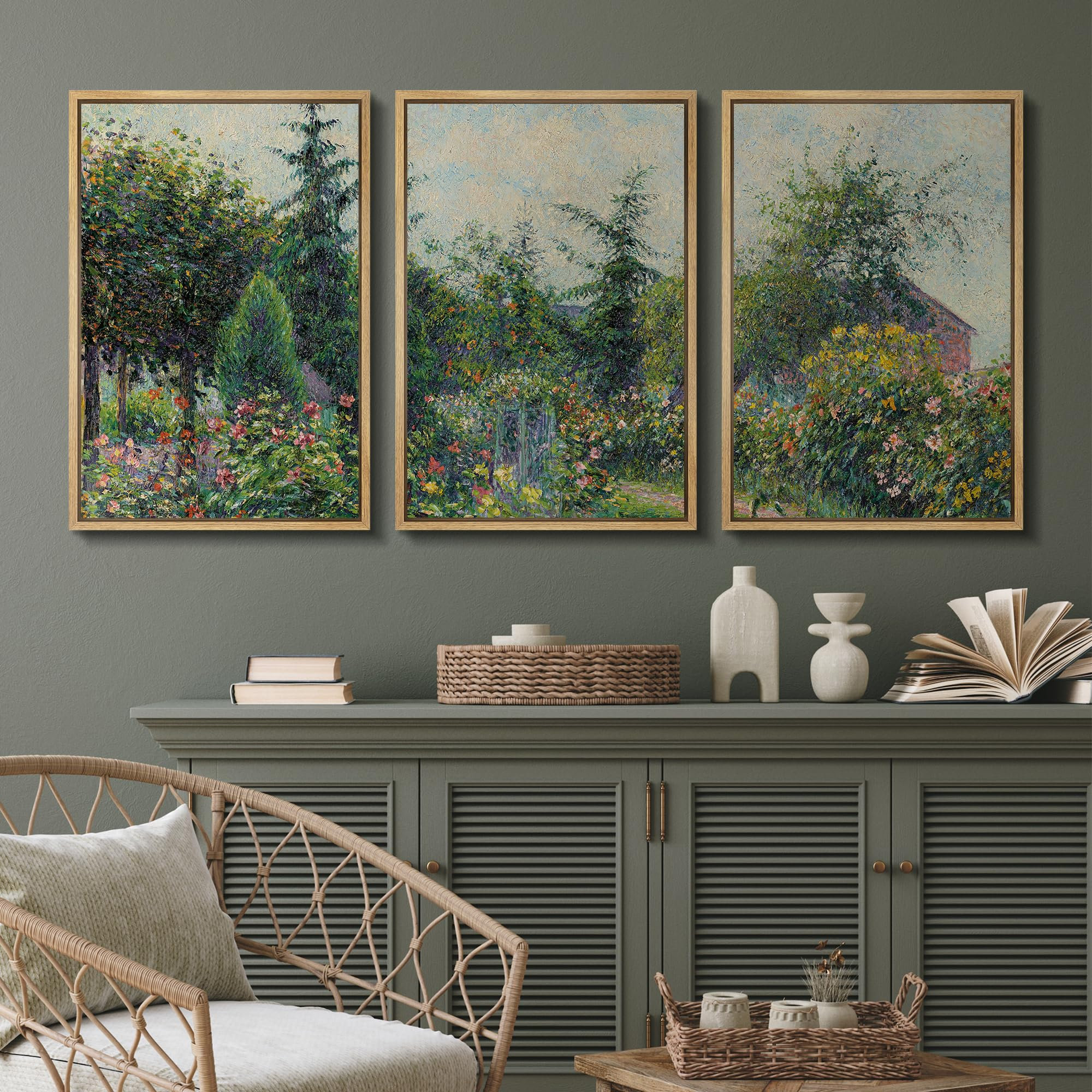 wall26 " Garden Bloom Lush Floral Landscape Vibrant Flower Illustration ...